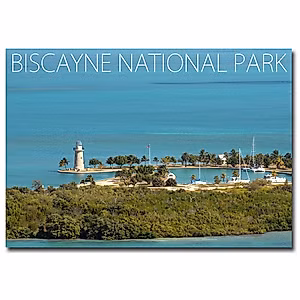 FRIDGE MAGNET Boca Chita Key Lighthouse Biscayne National Park, Florida Fridge Magnet Size 2.5 inches x 3.5 inches