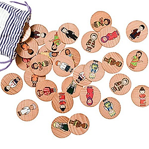 THE FRECKLED FROG Matching Pairs - Children of The World - Set of 32 - Ages 2+ - Wooden Memory Game for Preschoolers and Elementary Aged Kids - Match Children from Cultures Around The World