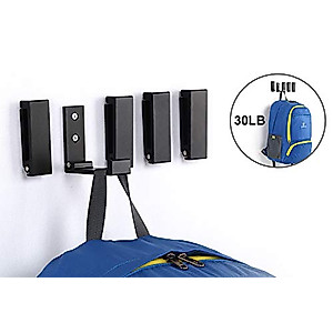 Foldable Adhesive Hooks,Heavy Duty Wall Hooks Zn Cu Alloy Ultra Strong Waterproof Hanger for Robe, Coat, Towel, Keys, Bags, Home, Kitchen, Bathroom . with Glue Adhesive .Set of 5 Pack (Black)