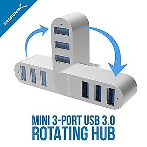 Sabrent Premium 3-Port Aluminum Mini USB 3.0 Hub + USB 3.0 Micro SD and SD Card Reader