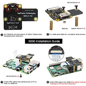 Geekworm X630 V1.5 Hdmi to CSI-2 Module for Raspberry Pi, Hdmi Input Bridge TC358743 Supports up to 1080p/25Fps Compatible with Raspberry Pi 4B/3B+/3B/3A+/Pi Zero/Zero W/Zero 2W