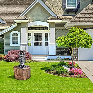 XYSFUZD Fake Owl Plastic Garden Owl with Moving Head and Sound