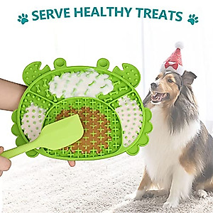 UPSKY Lick Mat for Dog Cat 2PCS Pet Licking Mat, Pet Calming Dog Treat Pads, Boredom & Anxiety Reducer Lick Mats, Slow Feeder Lick Mat, Dog Cat Training Perfect for Peanut Butter