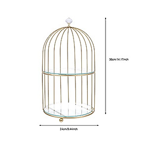 DOITOOL Gold Bird Cage Cake Stand 2 Tier Serving Tray, 2 Tier Cupcake Stand for Dessert Table Display, Tiered Serving Tray for Party Wedding Baby Shower for Cupcakes Fruits Dessert Snacks ( 2 Tier )