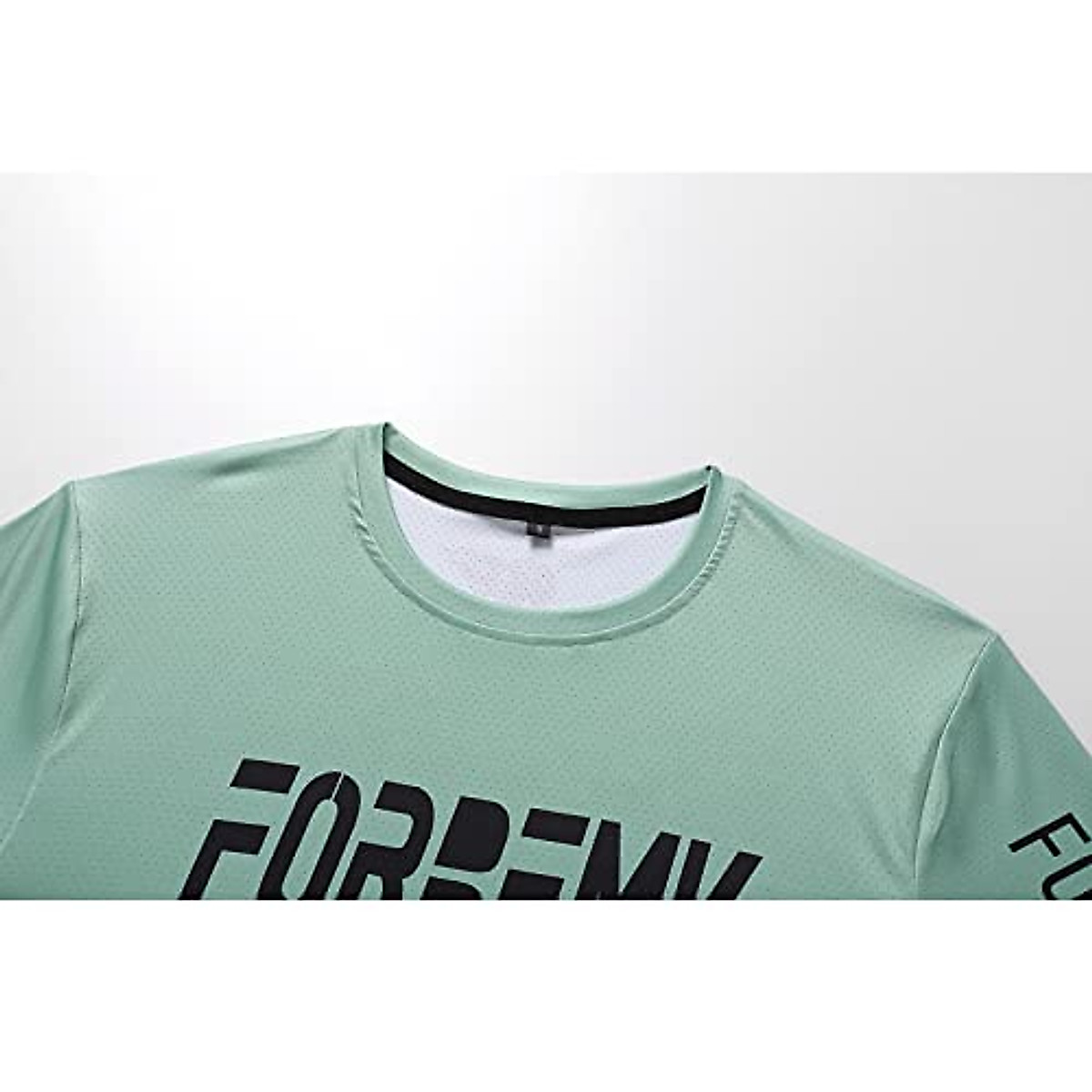 FORBEMK Men's Mountain Bike Shirts Long Sleeve MTB Jersey Quick Dry Downhill&Motocross BMX Shirts &Moisture-Wicking-AOP-Black-L