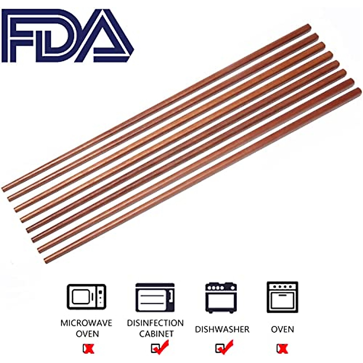 Donxote Cooking Chopsticks, Extra Long Wooden Kitchen Frying Chopstick 16.5 Inches - Brown(6-Pairs)