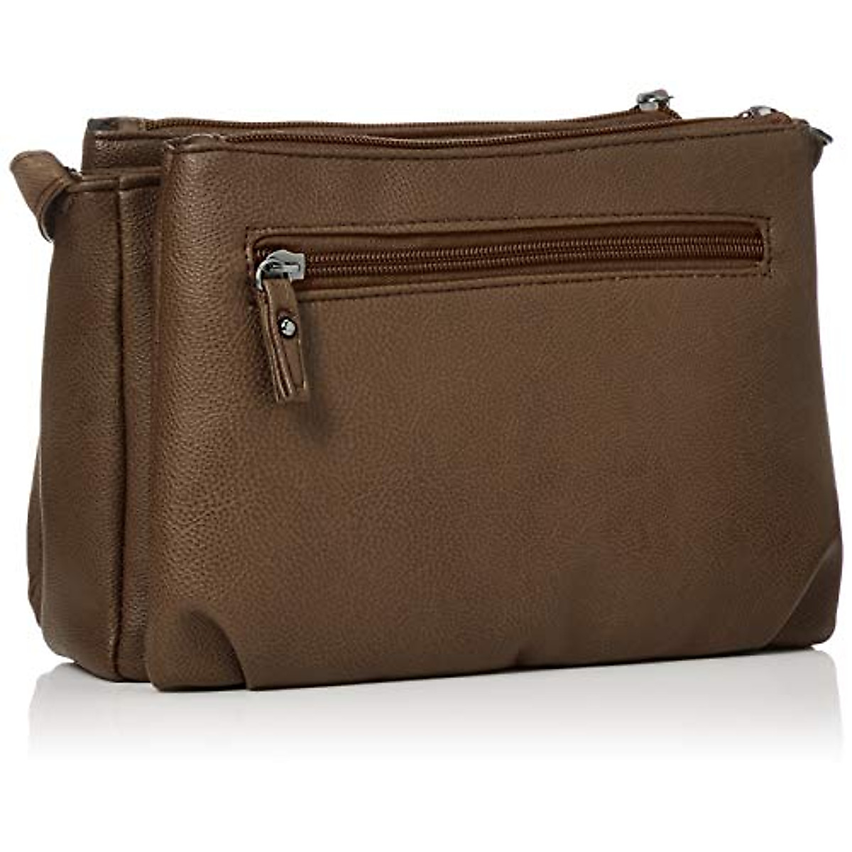 Sofia Valentino 4H70 Shoulder Bag, 3 Layers, Logo Embossed, Dark Brown