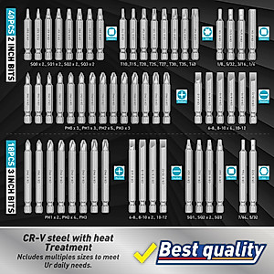 Amartisan 258-Piece Ultimate Screwdriver Bit Set, Chrome Vanadium Steel Driver Bit Set, Security bit set, Includes Bits Holder, Nut Driver, etc (Blue)