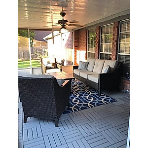 36 sq. ft Plastic Interlocking Deck Tiles, 36 Pack,12"x12" Waterproof Outdoor Flooring All Weather Use, Patio Floor Decking Tiles for Porch Poolside Balcony Backyard, Dark Grey