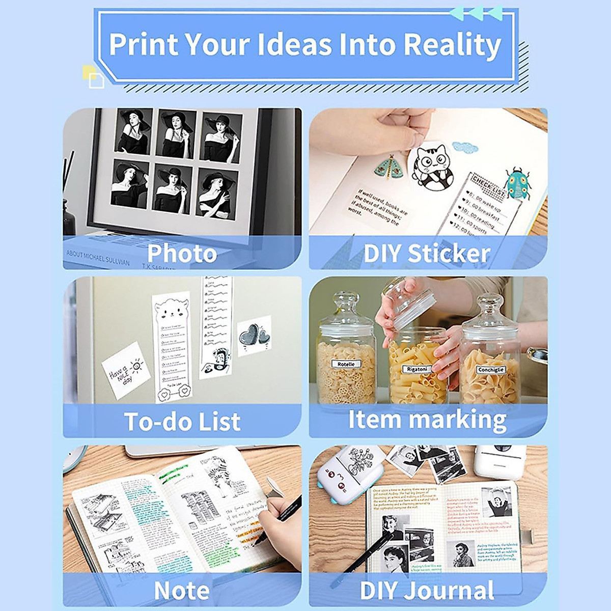 10 Rolls of 57x25 mm Colorful Adhesive Sticker Paper for Thermal Printers, Compatible with Mini Pocket Printers, Self-Adhesive Printable Labels for Students, Professionals, and DIY EnthusiastsAlike