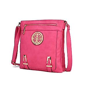 MKF Crossbody Bag for Women – PU Leather Pocketbook Handbag Multi Compartment Messenger Purse – Shoulder Strap