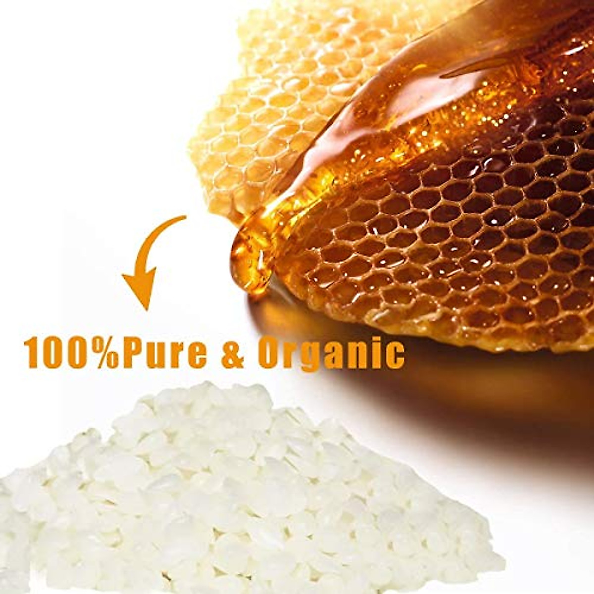 JHENG 2-lb Pure White Beeswax Pellets-100% Pure