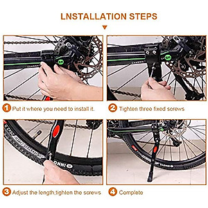 GOODTY Adjustable Bike Kickstand Aluminum Alloy Bicycle Side Kickstands Bike Stand for 24-29 inch Mountain Bike/Adult Bike/Sports Bike (Black)