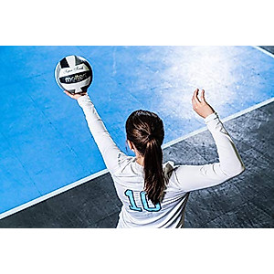 Mizuno Women's Techno VII Long Sleeve Volleyball Jersey, Navy-White, Large