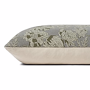 Loloi Chris Loves Julia x Matilda Pillow, 18'' x 18'', Silver Sage