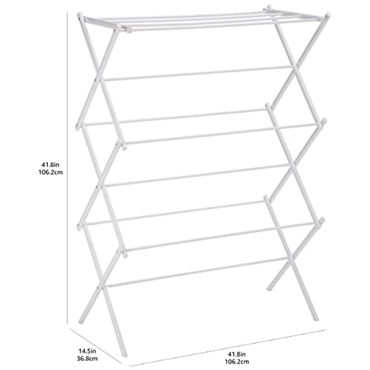 Pyle XPB20-288S PYRPUCWM22 Compact & Portable Washer & Dryer, 0, White and Amazon Basics Foldable Laundry Rack for Air Drying Clothing - 41.8" x 29.5" x 14.5", White
