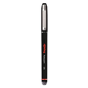 Rotring Rollerball Pen | Needle Point (0.5 mm) Rollerpoint for Precise Writing | Black Ink | 12 Count