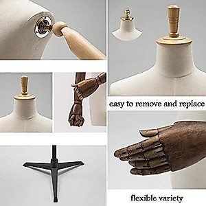 Tailors Dummy Mannequins Display Stable Stand Male Mannequin Torso Body Dress Form Busts with Metal Base Manikin Dummy Model for Clothing Dressform Mannequin