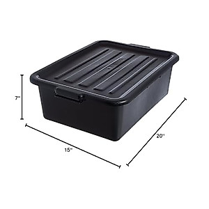 Carlisle FoodService Products N4401103 Comfort Curve™ Ergonomic Wash Basin Tote Box, 7" Deep, Black (Pack of 12)