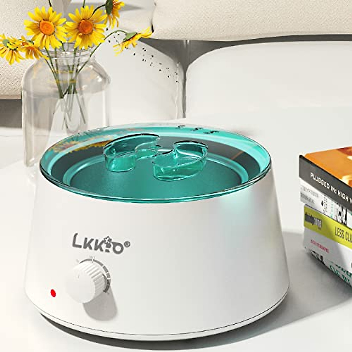 LKKRO Waxing Kit, Wax Warmer Hair Removal for Women, Brazilian Wax Melting Pot, Home Waxing Hair Removal kit with 4 Bags Hard Wax Beans & 10 Applicator Sticks, for Body, Legs, Face, Underarm, Bikini, Brazilian (.Green)