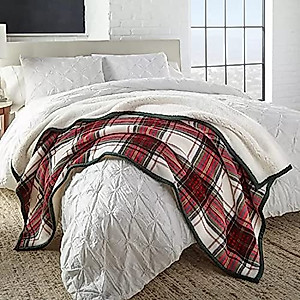 Member's Mark Oversized~60" x 70" Plush Sherpa Throw~St. Nicholas Plaid