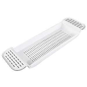 Home-X Expandable Bath Shelf, Adjustable Plastic Bathtub Caddy, Luxury Bathroom Tray 21 – 30”