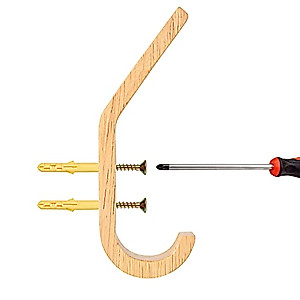 LOEQIAN 8 Pack Wooden Hooks for Hanging Coats, Natural Wood Coat Hooks Wall Mounted, Heavy Duty Wooden Towel Hooks, Single Hook Hat Rack for Clothes Hat Hanger Towel Rack Key Bag