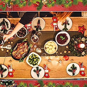 Amytalk 24 Pack Christmas Mini Stockings Tableware Holders Christmas Socks Decorations Spoon Fork Bag Candy Pouch Bag for Xmas Party Tree Dinner Table Home Ornaments