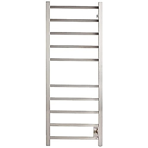 WarmlyYours Warmly Yours Sydney 10-Bar Electric Heated Bath Towel Warmer Rack, Brushed, Wall mountable, Hardwired, Grey