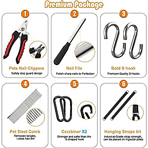 PESTON Pet Grooming Hammock for Dogs & Cat, Dog Grooming Harness, Nail Clippers, Nail Trimmers, Scissors with Dog Sling for Nail Clipping Grooming Trimming