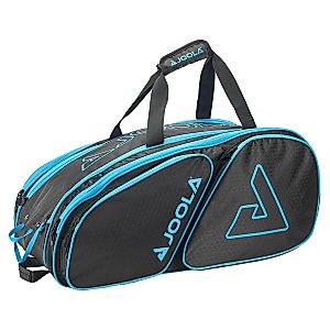 JOOLA Tour Elite Pro Pickleball Bag – Backpack & Duffle Bag for Paddles & Pickleball Accessories – Thermal Insulated Pockets Hold 4+ Paddles - Includes Fence Hook Black/Light Blue