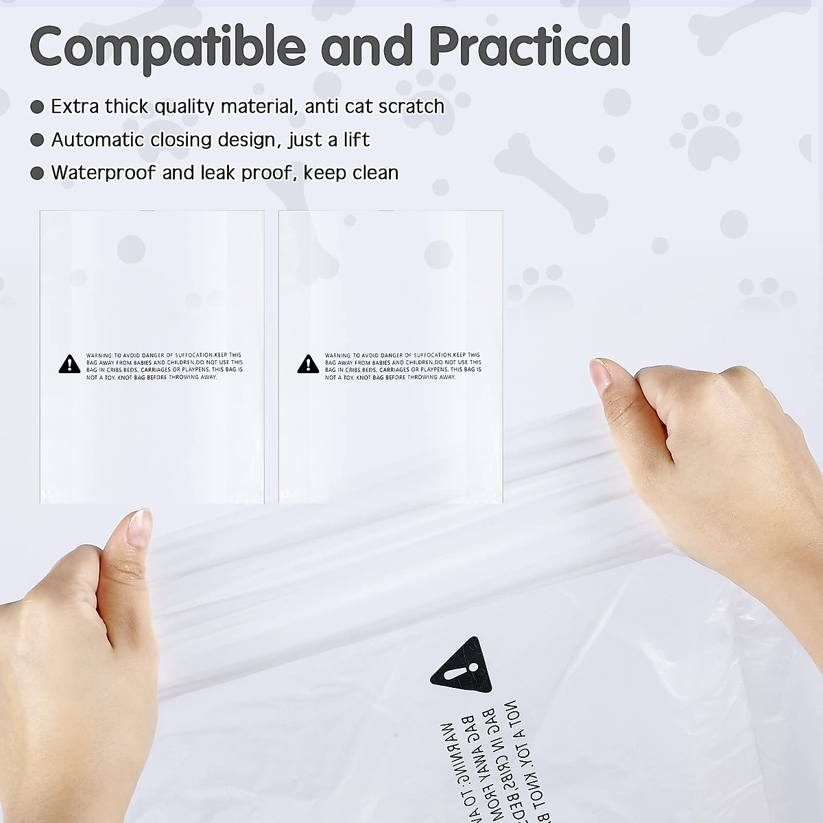 Harloon 200 Count Cat Litter Liner Bags Waste Drawer Liners Replacement 9-11 Gallons Liner Bags Jumbo Litter Box Liner Compatible with Litter-Robot 3/4 for Cat Kitten Pan Waste Bin Disposal