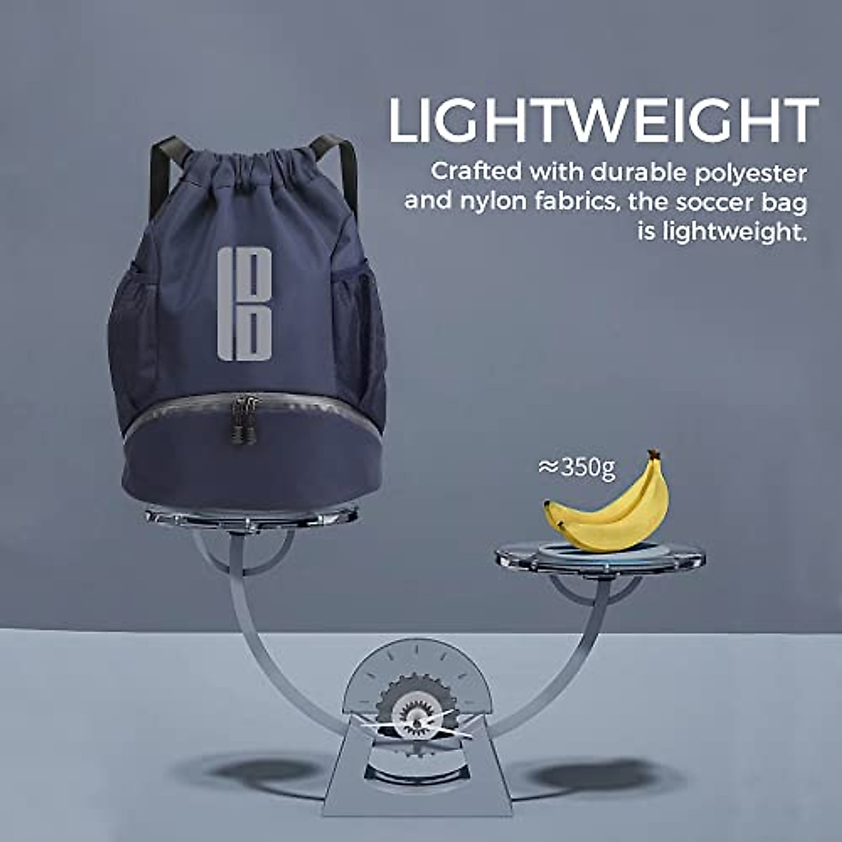 brooman Youth Soccer Bags Boys Girls Soccer Basketball Volleyball & Football Backpack with Ball Compartment (Navy)