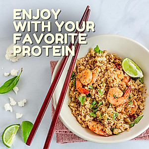 Kitchen & Love Riced Cauliflower 8 oz (6 Pack) | Low Carb Rice Alternative, Vegan, Gluten Free, Ready to Eat Food or Microwaveable Food, Dairy Free, Shelf Stable Food, Precooked Rice