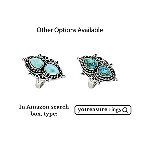 YoTreasure Blue Copper Turquoise Sterling Silver Designer Ring