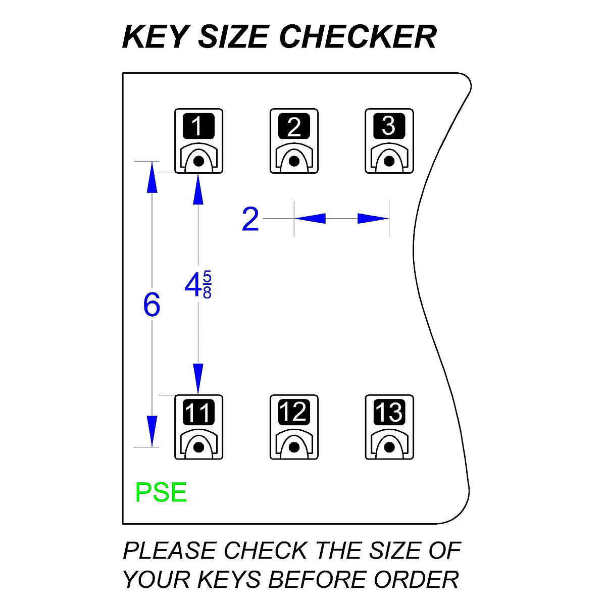 KEYSTAND # 60PGE, 60 Extra Space Numbered Hooks for Car Keys with Remote Control (60 Sets of Tag & Ring Included)