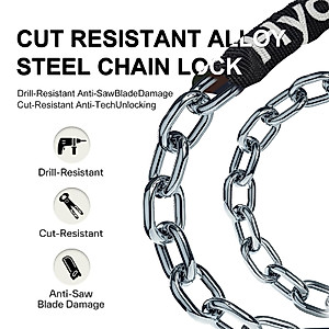 Hydsto Rainbow Bike Lock Combination - 5-Digit Resettable Scooter Lock - 3.2 FT Heavy-Duty Anti-Theft Lock for Bicycle, Motorcycle, Electric Scooter, Gate, Fence