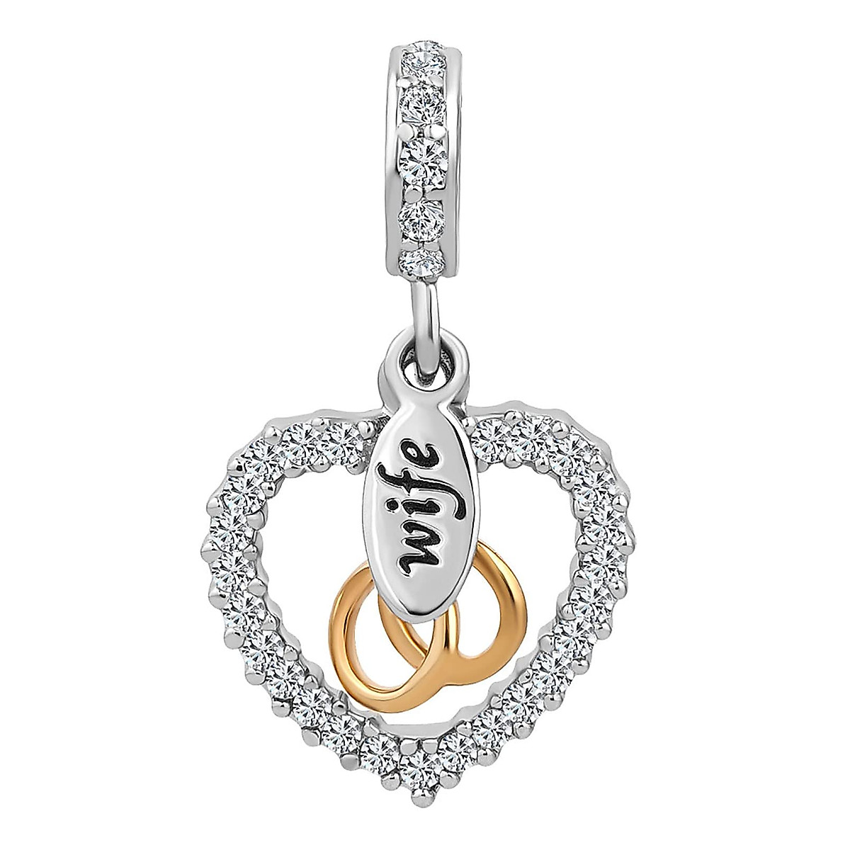 Chili Jewelry Heart Love Rings Charm for Wife Compatible With Pandora Charms Bracelets