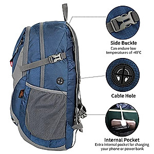 WATERFLY Lightweight Packable Hiking Backpack: Foldable Travel Daypack Ultralight Camping Day Pack for Woman Man