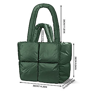 SADDROP Handbags for women,handbags,Large Puffer Tote Bag, Hobo bags for women，Trendy tote bag (Green)