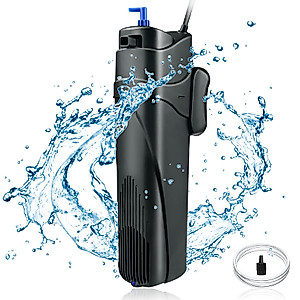 Aquarium Filter for 40-150 Gallon, 400GPH U-V Fish Tank Filter Green Clean Machine Submersible Powerful Pump Internal Filter for Fish Tank Saltwater Freshwater