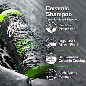 Ceramic Car Shampoo - Car Wash For Ceramic Coatings - Adds Hydrophobic Protection | Enhances Ceramic Coatings, Waxes Or Sealants | Incredible Shine