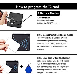 CODACE Electronic DIY Cabinet Lock, Smart NFC RFID Lock with Slide Latch for Double Hidden Door Cabinet Drawer Wooden Cupboard
