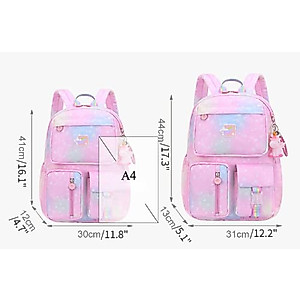 HUIHSVHA Cute Pink Backpack Large Capacity School Laptop Bag Bookbag, Casual Travel Daypack for Teens Girls Students