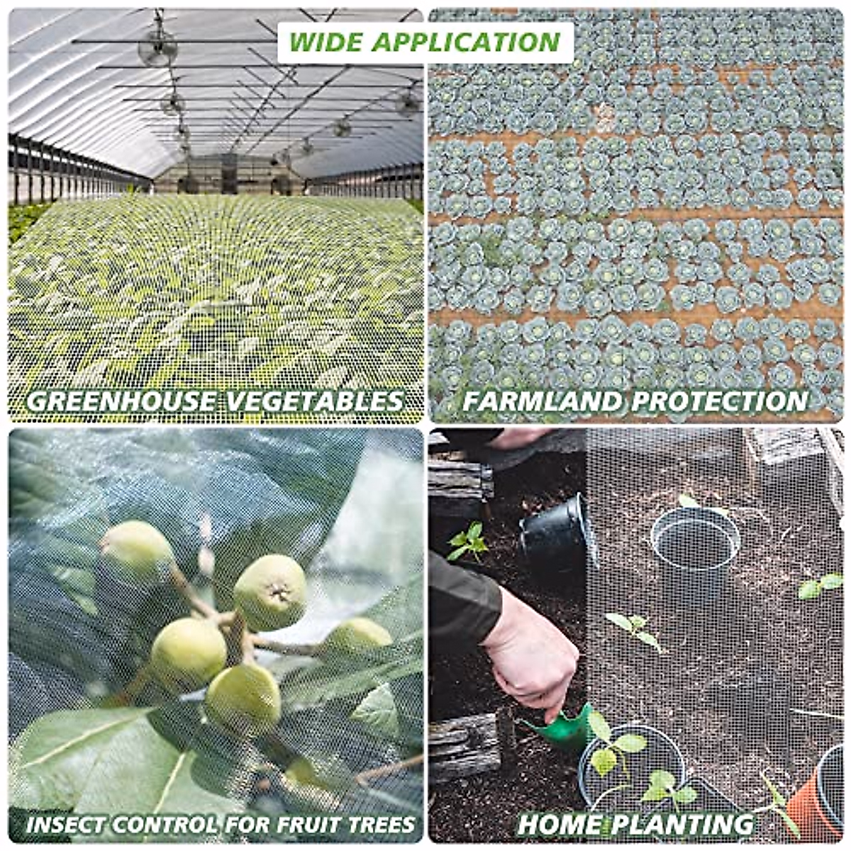 Garden Netting,Mosquito Insect Birds Animals Barrier Protection Net Ultra Fine Garden Mesh Netting Plant Covers for Vegetable Plants Fruits Flowers Trees Greenhouse Row Cover(10×20 Ft)