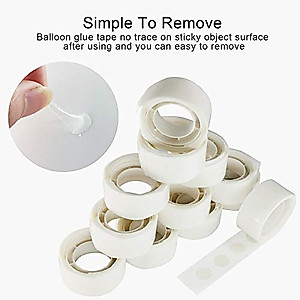 AK1980 1500 Glue Points Balloon Dot Glue Sticker, 6 Rolls Non-Liquid Glue Removable Craft Adhesive Point Tape for Party Arts DIY Balloon Decorations