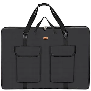 TreochtFUN Art Portfolio Case 24 x 36, Artist portfolio bag 2K Waterproof Canvas Carrying Case with Tote, Portfolio Folder for Artwork Storage for Poster Board Drawing supplies.(Black)