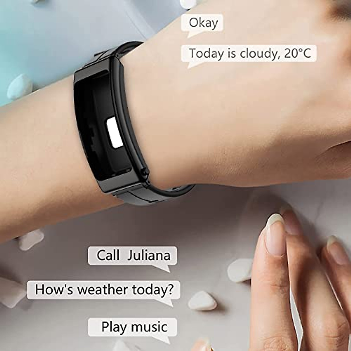 Smartwatch with Wireless Earphones, Ultrathin 1.14inch IPS Touch-Screen, IPX6 Waterproof, No Need to Download APP, Health Monitoring, Hi-fi Stereo Sound Quality, for Sport, Gaming