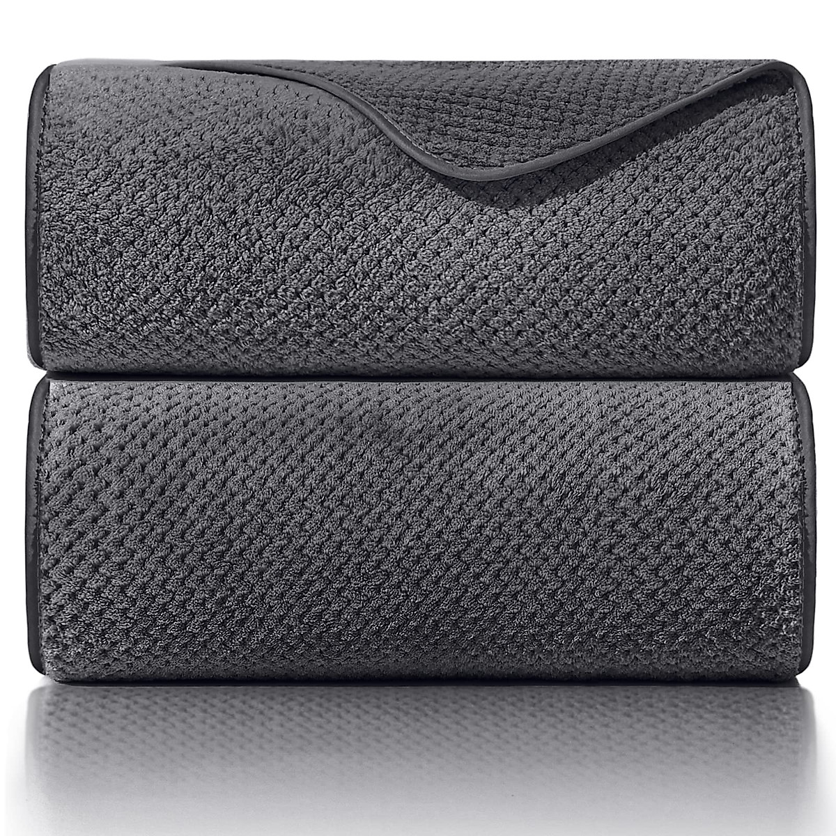 OLESTER Microfiber Grey Bath Towel Set 2 Pack-35" x 70" Bath Towels for Shower Pool Beach Bathroom Super Absorbent Soft Quick Dry Oversized Lightweight Towels