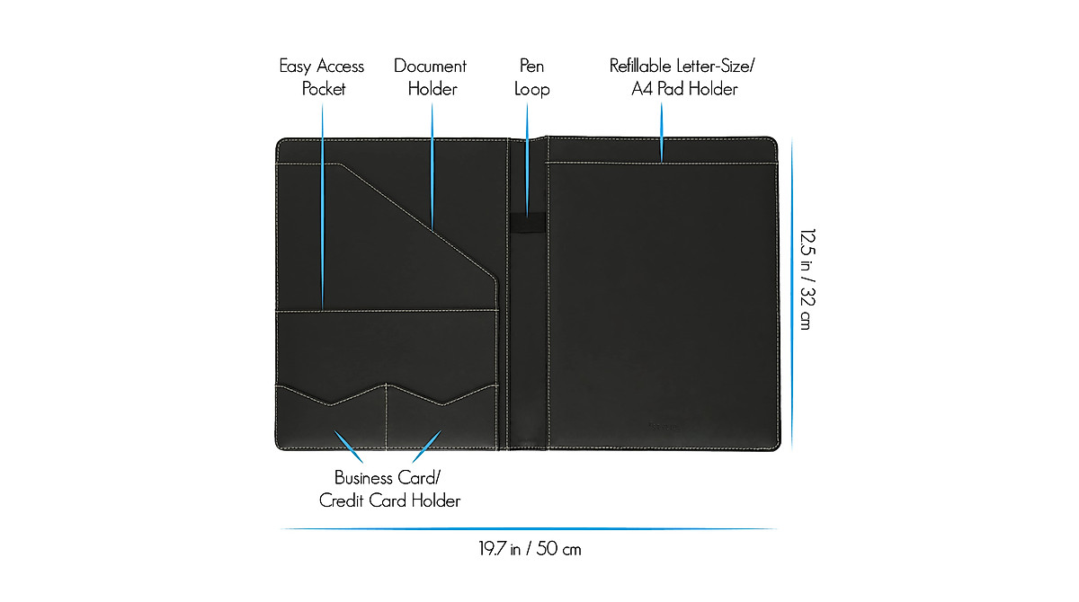 Stylio Padfolio Portfolio Folder - Elegant, Durable & Professional